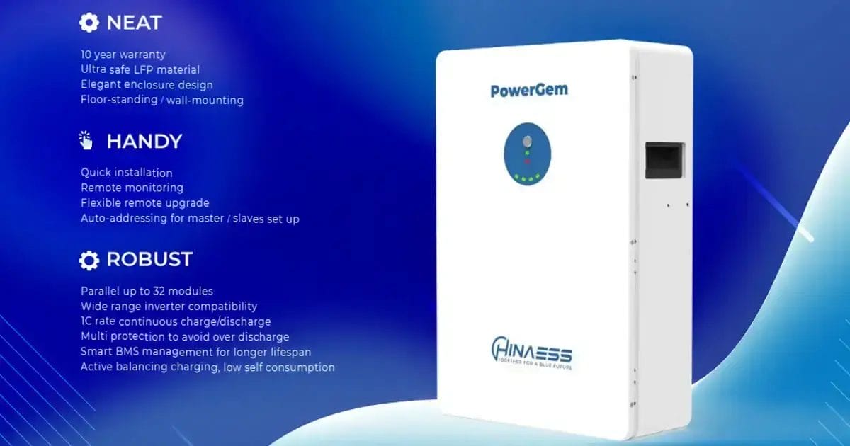 PowerGem 5.12kWh Lithium-ion Battery - HinaEss | SP-Energy